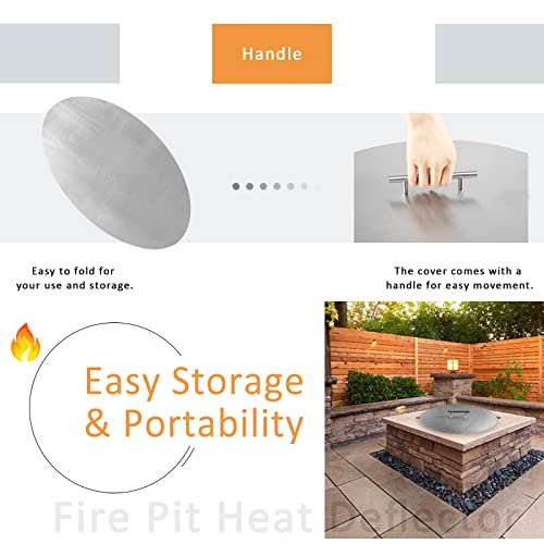 Marada Fire Pit Lid 430 Heat Resistant Stainless Steel Fire Pit Ring Lid 1.5 mm Thick for Round Patio Fire Pit (Round 20")