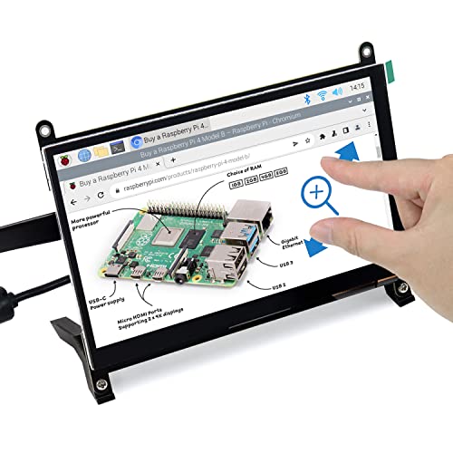 FREENOVE 7 Inch HDMI Touchscreen Monitor for Raspberry Pi Jetson Nano PC (No Shell), 1024x600 Pixel IPS Display, 5-Point Touch Capacitive Screen