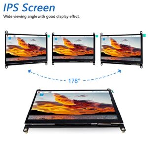 FREENOVE 7 Inch HDMI Touchscreen Monitor for Raspberry Pi Jetson Nano PC (No Shell), 1024x600 Pixel IPS Display, 5-Point Touch Capacitive Screen