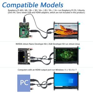 FREENOVE 7 Inch HDMI Touchscreen Monitor for Raspberry Pi Jetson Nano PC (No Shell), 1024x600 Pixel IPS Display, 5-Point Touch Capacitive Screen