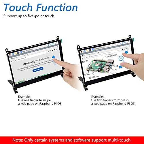 FREENOVE 7 Inch HDMI Touchscreen Monitor for Raspberry Pi Jetson Nano PC (No Shell), 1024x600 Pixel IPS Display, 5-Point Touch Capacitive Screen