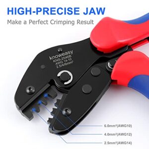 Solar Crimping Tool,Knoweasy KNS-2546 Solar Connector Crimper Used for 2.5/4/6mm² (14-10awg) Solar Panel PV Cables