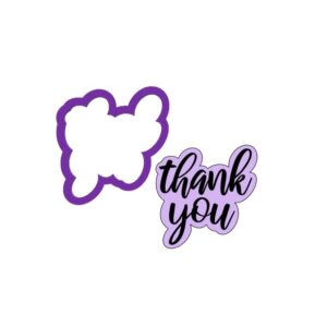 Thank You Word Cookie Cutter With Stencil