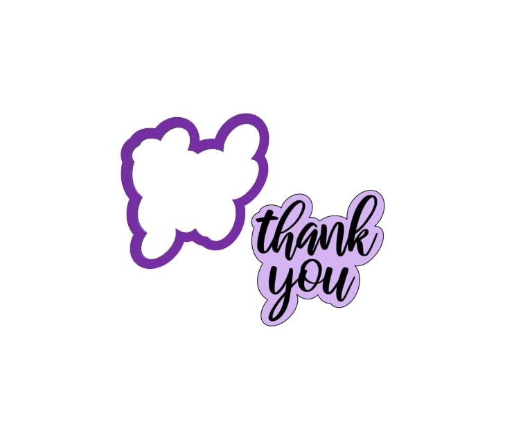 Thank You Word Cookie Cutter With Stencil