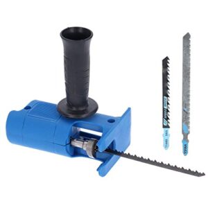 Reciprocating Saw Attachment, Portable Reciprocating Saw Adapter Electric Drill Modified Tool Jig Saw Attachment Hand Tools with 3 Saw Blades for Wood Metal Plastics Cutting