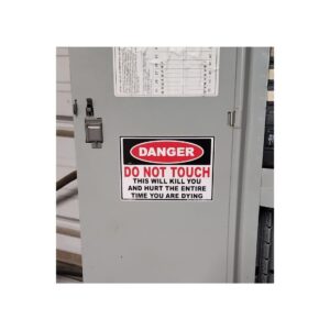 Danger Do Not Touch This Kills Sticker Decal | Safety Decal Unlimited | Electrical Warning | Made in Texas 3.5 x 5