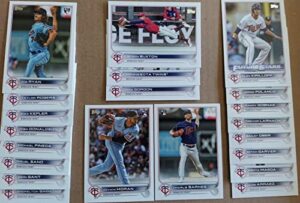 minnesota twins 2022 topps complete mint hand collated 21 card team set featuring miguel sano and byron buxton plus future stars and rookie cards