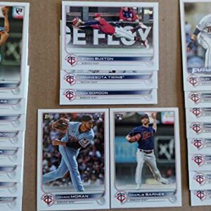 Minnesota Twins 2022 Topps Complete Mint Hand Collated 21 Card Team Set Featuring Miguel Sano and Byron Buxton plus Future Stars and Rookie Cards