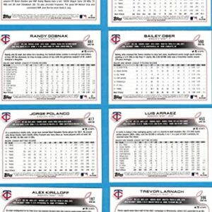 Minnesota Twins 2022 Topps Complete Mint Hand Collated 21 Card Team Set Featuring Miguel Sano and Byron Buxton plus Future Stars and Rookie Cards