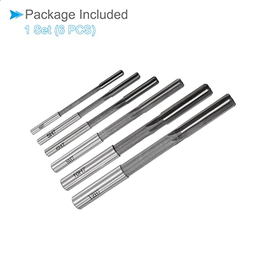 CoCud Chucking Reamers Set, 4mm 5mm 6mm 8mm 10mm 12mm Diameter H7, Milling Cutter - (Applications: for Lathe Drilling Machine), 6-Pieces