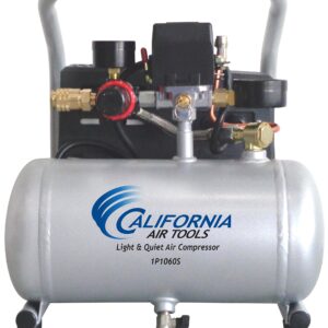 CALIFORNIA AIR TOOLS 255C 2.5 Gallon Pressure Pot for Casting, Blue & CAT-1P1060S Light & Quiet Portable Air Compressor, Silver