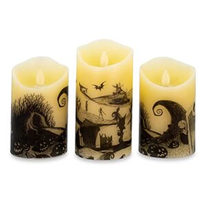 disney nightmare before christmas led flickering flameless candles | set of 3