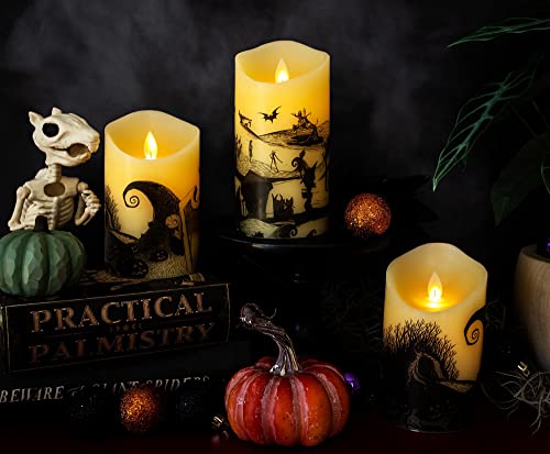 Disney Nightmare Before Christmas LED Flickering Flameless Candles | Set of 3