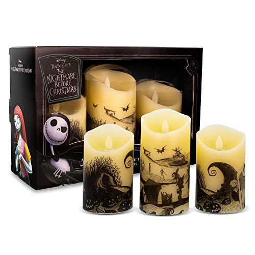 Disney Nightmare Before Christmas LED Flickering Flameless Candles | Set of 3