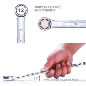 19-Piece Metric Combination Wrench Set, 6mm - 24mm Sizes | Roll-up Pouch, Ideal for Household, Garage, Workshop, Auto Repairs