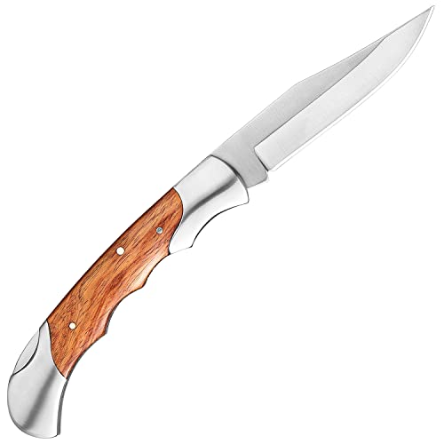 Miki Classic Gentleman Edition pocket Knife Folding Knife for EDC, 420HC Steel Super Blade, Handcrafted Cocobolo Wood, Outdoor camping hiking fishing, Everyday Carry Knife for Men Women