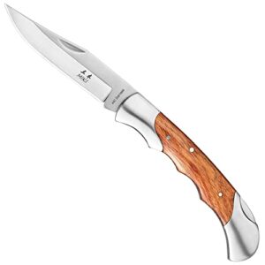 Miki Classic Gentleman Edition pocket Knife Folding Knife for EDC, 420HC Steel Super Blade, Handcrafted Cocobolo Wood, Outdoor camping hiking fishing, Everyday Carry Knife for Men Women