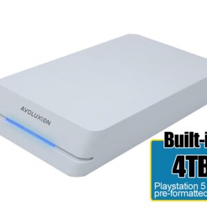 Avoluxion HDDGear Pro 4TB 7200RPM USB 3.0 External Gaming Hard Drive (White) (for PS5, Pre-formatted) - 2 Year Warranty