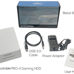 Avoluxion HDDGear Pro 4TB 7200RPM USB 3.0 External Gaming Hard Drive (White) (for PS5, Pre-formatted) - 2 Year Warranty