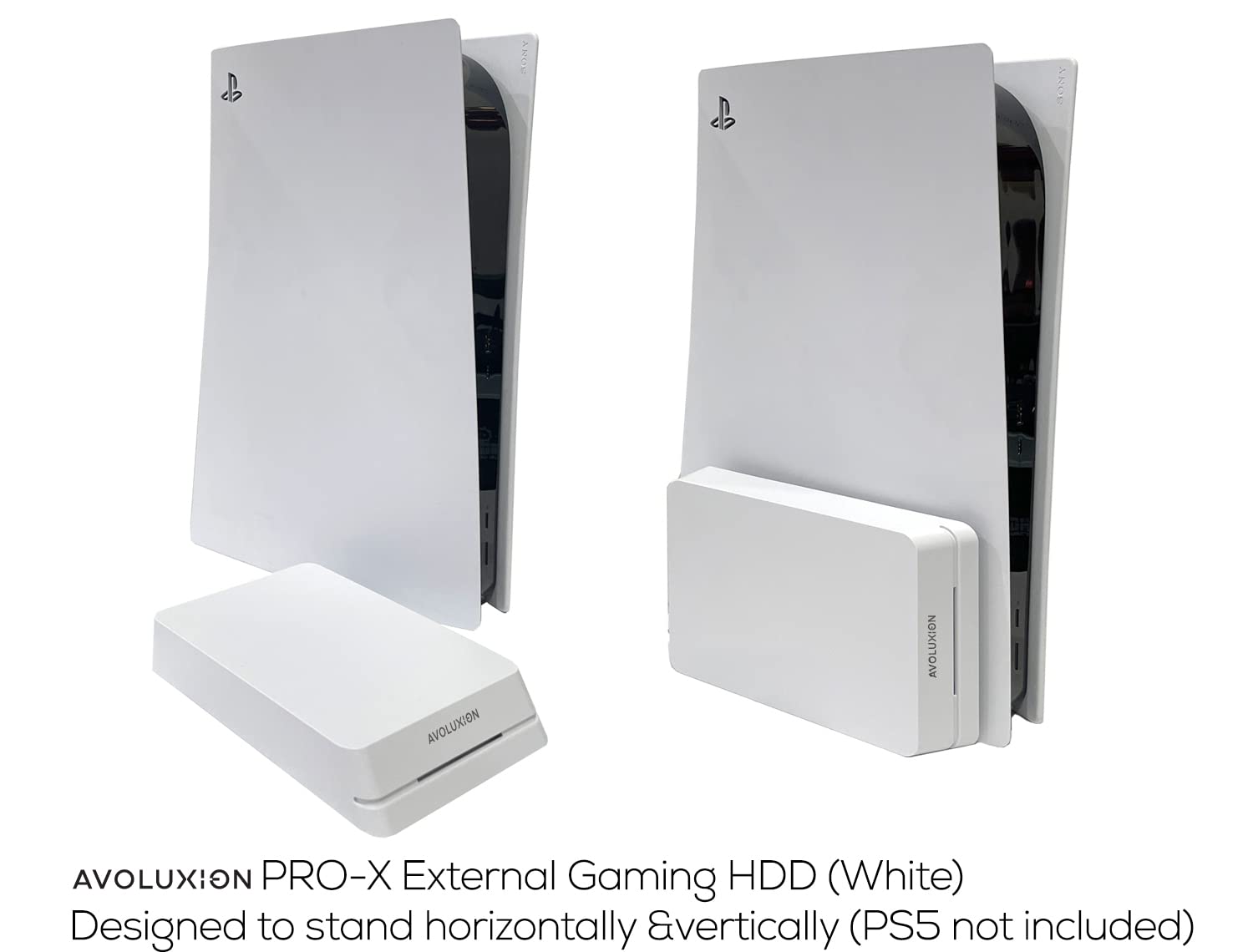 Avoluxion HDDGear Pro 4TB 7200RPM USB 3.0 External Gaming Hard Drive (White) (for PS5, Pre-formatted) - 2 Year Warranty