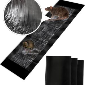 SEEKBIT 3 Pack Rat Sticky Traps 6X Extra Large, Black Mouse Glue Trap Sticky Trap for Mice and Rats, Enhanced Stickiness Trapping Pads Snakes Spiders Roaches for House Rodent Pest Control