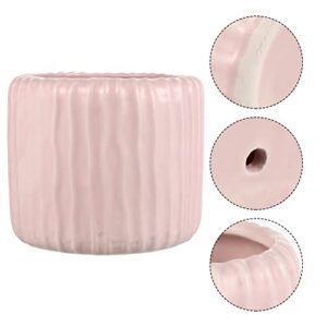 Happyyami 3 pcs Flowerpot Arrangement Pot Bonsai Glazed Round Gift Flower Cm Mini Pink Indoor Small Home Nordic Pots Lovely Simple Succulent Drainage Ceramic Desk Vase French Decorative