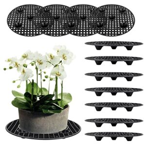 lishine 12 pieces 12 inch plant riser for pots indoor, heavy duty plant stands, plant level pot elevator for indoor outdoor garden flower, patio & deck floor protector