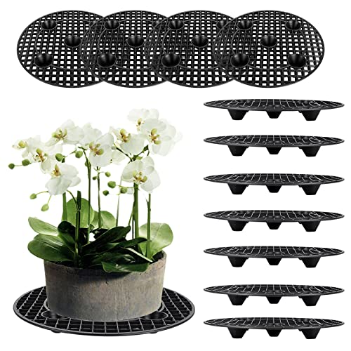 LISHINE 12 Pieces 12 Inch Plant Riser for Pots Indoor, Heavy Duty Plant Stands, Plant Level Pot Elevator for Indoor Outdoor Garden Flower, Patio & Deck Floor Protector