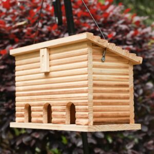 STARSWR Bird Houses for Outside,Outdoor Bird House Room for 3 Bird Families 3 Hole Bluebird Finch Cardinals Hanging Birdhouse