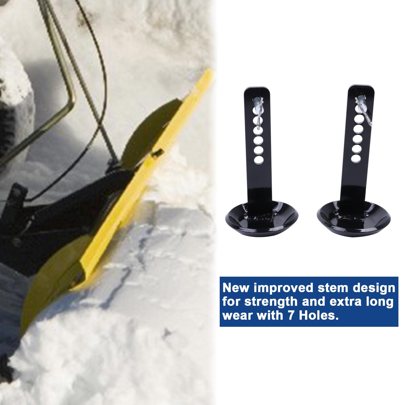 ELITEWILL 2Pcs Snow Plow Skid Shoes Heavy Duty Steel Fit for John Deere Runner Replace OEM #M147167 & #AM119321