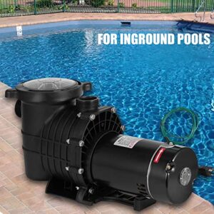 TOPDEEP 1.5 HP Pool Pump Inground, Self Primming pool pump above ground, Single Speed Swimming pool pumps Dual voltage with Strainer Basket & 2Pcs 1-1/2NPT Connectors