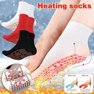 3 Pair Self-Heating Socks for Men Women, Unisex Therapy Magnetic Socks Washable Anti-Freezing Self Heating Socks Insulated Cold Weather for Outdoor Hunting Camping Hiking (Black)