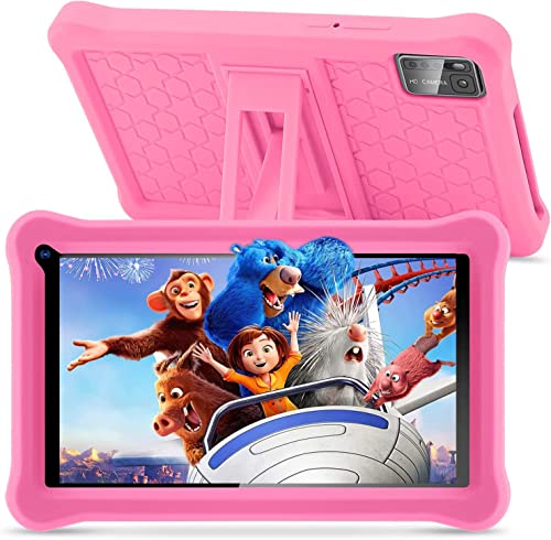 SANNUO Kids Tablet 7 inch Android 11, Pink, 32GB ROM, 2MP+5MP Dual Camera, Bluetooth, WiFi, Shockproof Case