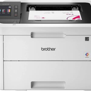 Brother Color HL-L3270CDW Compact Wireless Digital Laser Printer with NFC - Print Only - 2.7" Touchscreen, 25 ppm, 2400 x 600 dpi, Auto Duplex Printing, 250 Sheet, Ethernet, Tillsiy Printer Cable