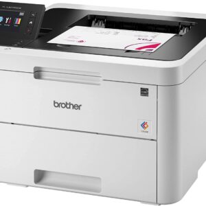 Brother Color HL-L3270CDW Compact Wireless Digital Laser Printer with NFC - Print Only - 2.7" Touchscreen, 25 ppm, 2400 x 600 dpi, Auto Duplex Printing, 250 Sheet, Ethernet, Tillsiy Printer Cable