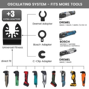 10PCS Titanium Oscillating Multitool Blade for Wood Metal, Titanium Oscillating Saw Blades for Nail Screw Cutting, Oscillating Tool Blades Multi Tool Blades Kits fit Dewalt Milwaukee Fein Multimaster