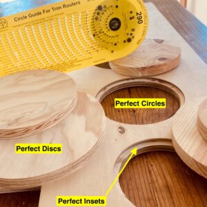 Jasper 290 Circle Cutter Router Jig - Router Circle Cutting Jig Cuts Perfect Circles from 1 1/2” to 18 3/16” D - Circle Guide Kit Fits Most Popular Trim Compact and Cordless Routers