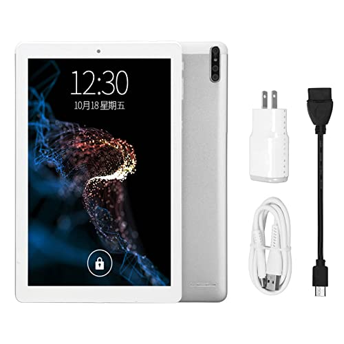 HD Tablet, 6GB RAM 128GB ROM 13MP Camera 100240V 8800mAh Battery Silver Home Tablet (US Plug)