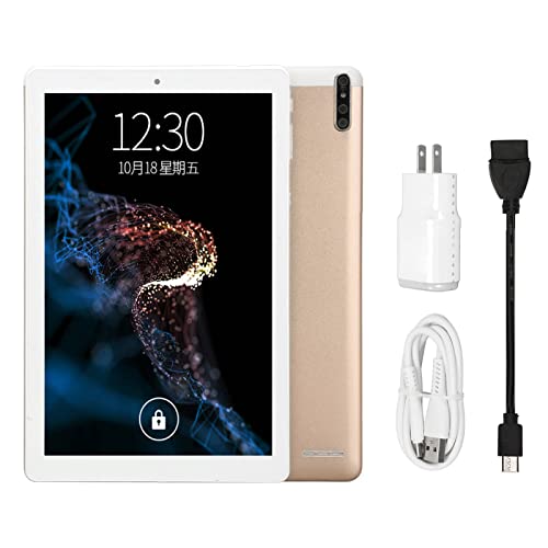 HD Tablet, Golden Tablet Octa Core CPU 100240V 5G WiFi 13MP Camera for Studio (US Plug)