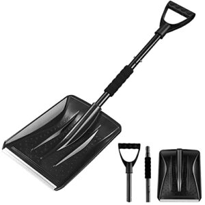 folding snow shovel, detachable portable compact emergency snow shovel for car, 3-piece collapsible design perfect for garden, car driveway, truck, suv, camping and outdoor activities