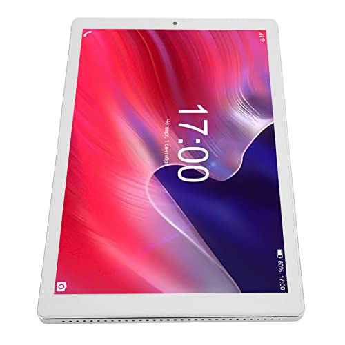 10 Inch Tablet, 128GB Expand Support Dual Speakers 100240V Silver Octa Core HD 10 Tablet 3 and 64G Memory for Travel for Daily (US Plug)