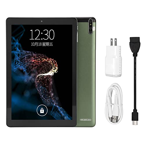 HD Tablet, 10.1 Inch Tablet 8 Cores 2.5GHZ 1960x1080 IPS 8800mAh Green for Reading for 11.0 (US Plug)