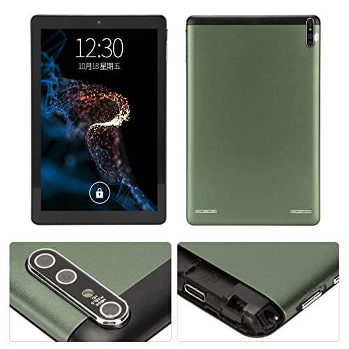 HD Tablet, 10.1 Inch Tablet 8 Cores 2.5GHZ 1960x1080 IPS 8800mAh Green for Reading for 11.0 (US Plug)