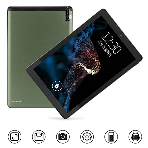 HD Tablet, 10.1 Inch Tablet 8 Cores 2.5GHZ 1960x1080 IPS 8800mAh Green for Reading for 11.0 (US Plug)