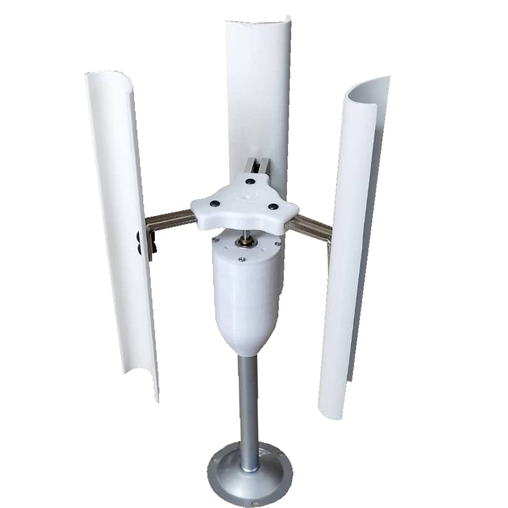 DNYSYSJ Wind Power Turbine, Wind Generator Kit White Vertical Axis Wind Generator with 3 Blade and Controller 12V for Hybrid Solar Wind System (watts, 30)