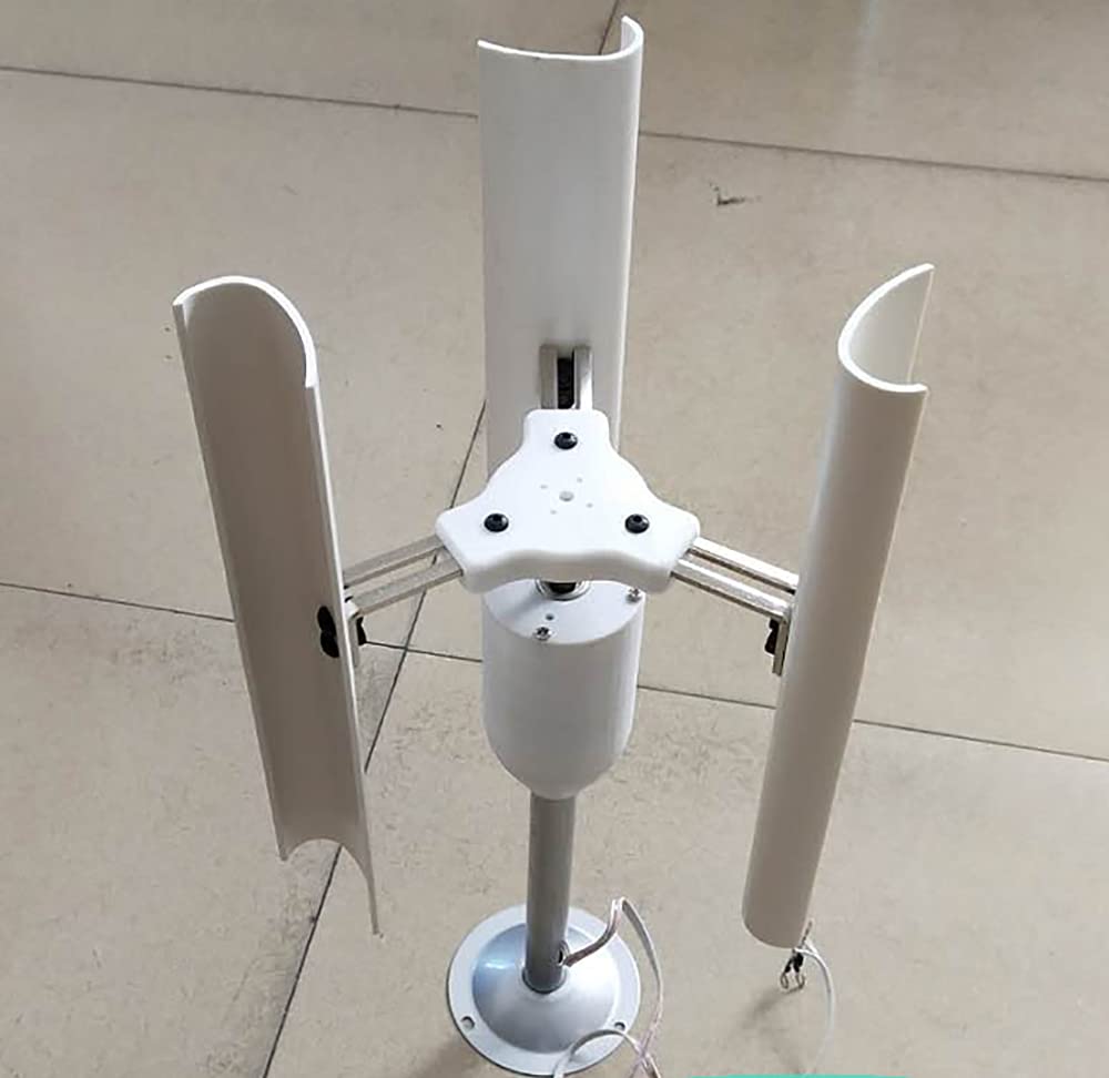 DNYSYSJ Wind Power Turbine, Wind Generator Kit White Vertical Axis Wind Generator with 3 Blade and Controller 12V for Hybrid Solar Wind System (watts, 30)