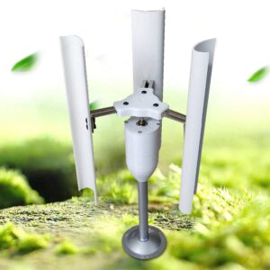 DNYSYSJ Wind Power Turbine, Wind Generator Kit White Vertical Axis Wind Generator with 3 Blade and Controller 12V for Hybrid Solar Wind System (watts, 30)