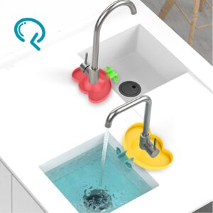 YBB 6 PCS Faucet Sink Splash Guard, Silicone Flower-shaped Kitchen Faucet Drip Catcher Sink Mat Water Draining Pad