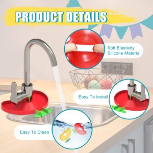 YBB 6 PCS Faucet Sink Splash Guard, Silicone Flower-shaped Kitchen Faucet Drip Catcher Sink Mat Water Draining Pad