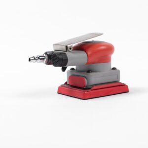 Pneumatic random orbital sander 3 x 4-inch light weight palm sander 1/8" (3 mm) diameter orbit 10000 RPM with extra backing pad 12pcs sandpaper